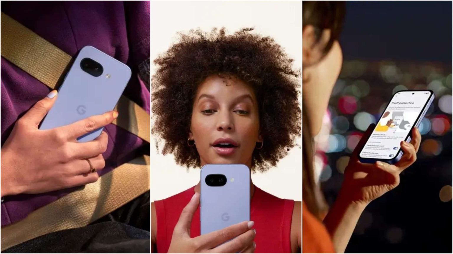 Purple Google Pixel 9a wordt getoond in 12 nieuwe afbeeldingen